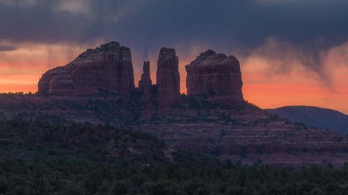 Sedona AZ - Brooding Skies at Sunset in the Red Rocks